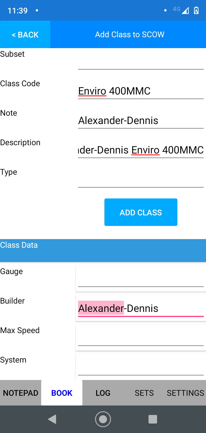 Custom Set Example - SpotLog