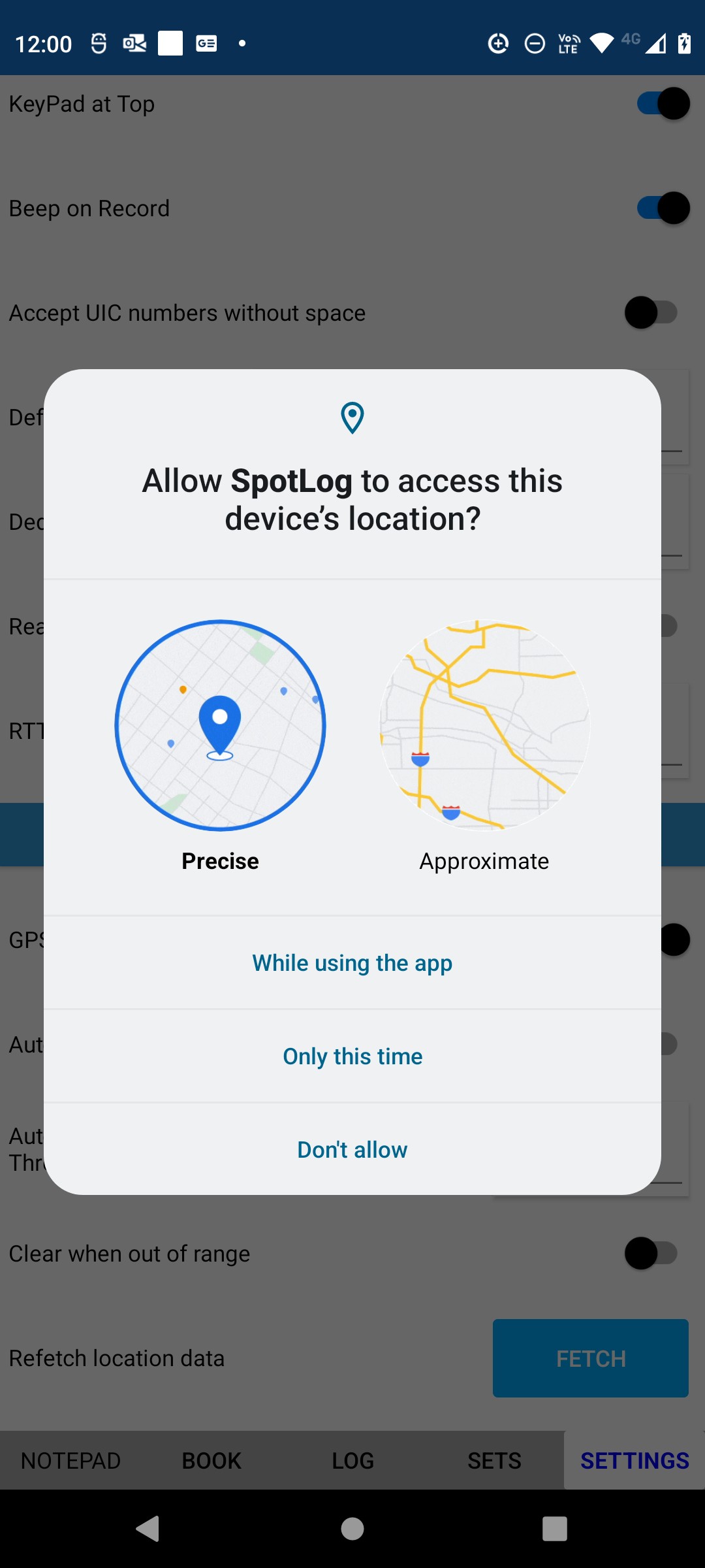 GPS location - SpotLog