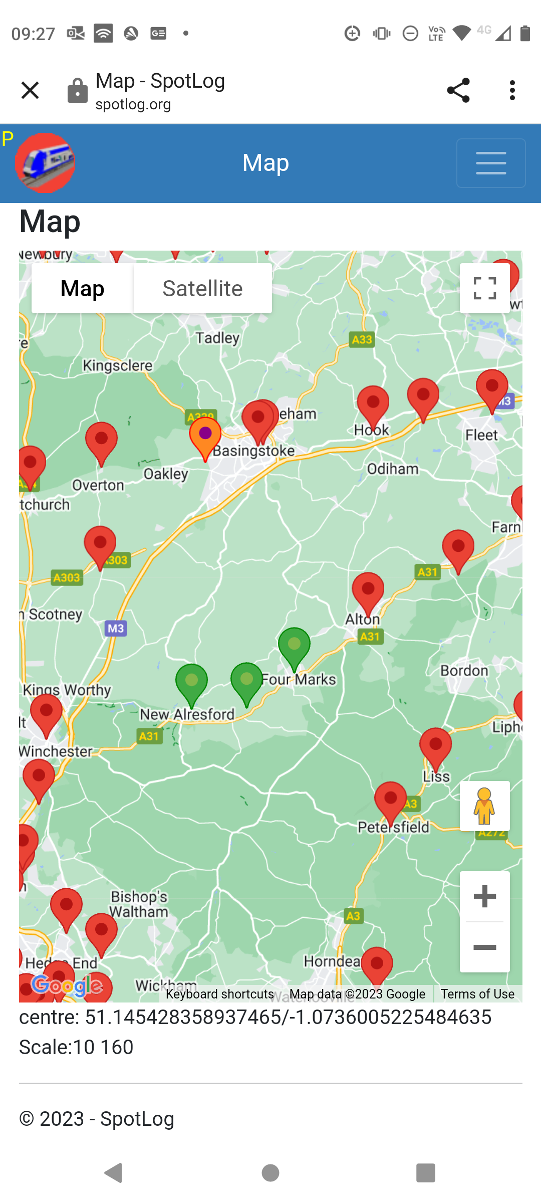 GPS location - SpotLog