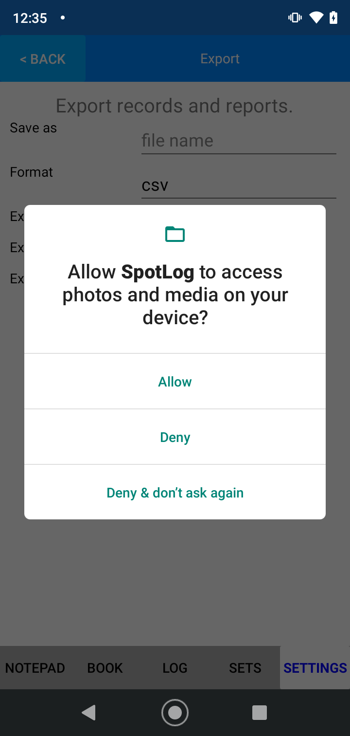 Import and Export - SpotLog