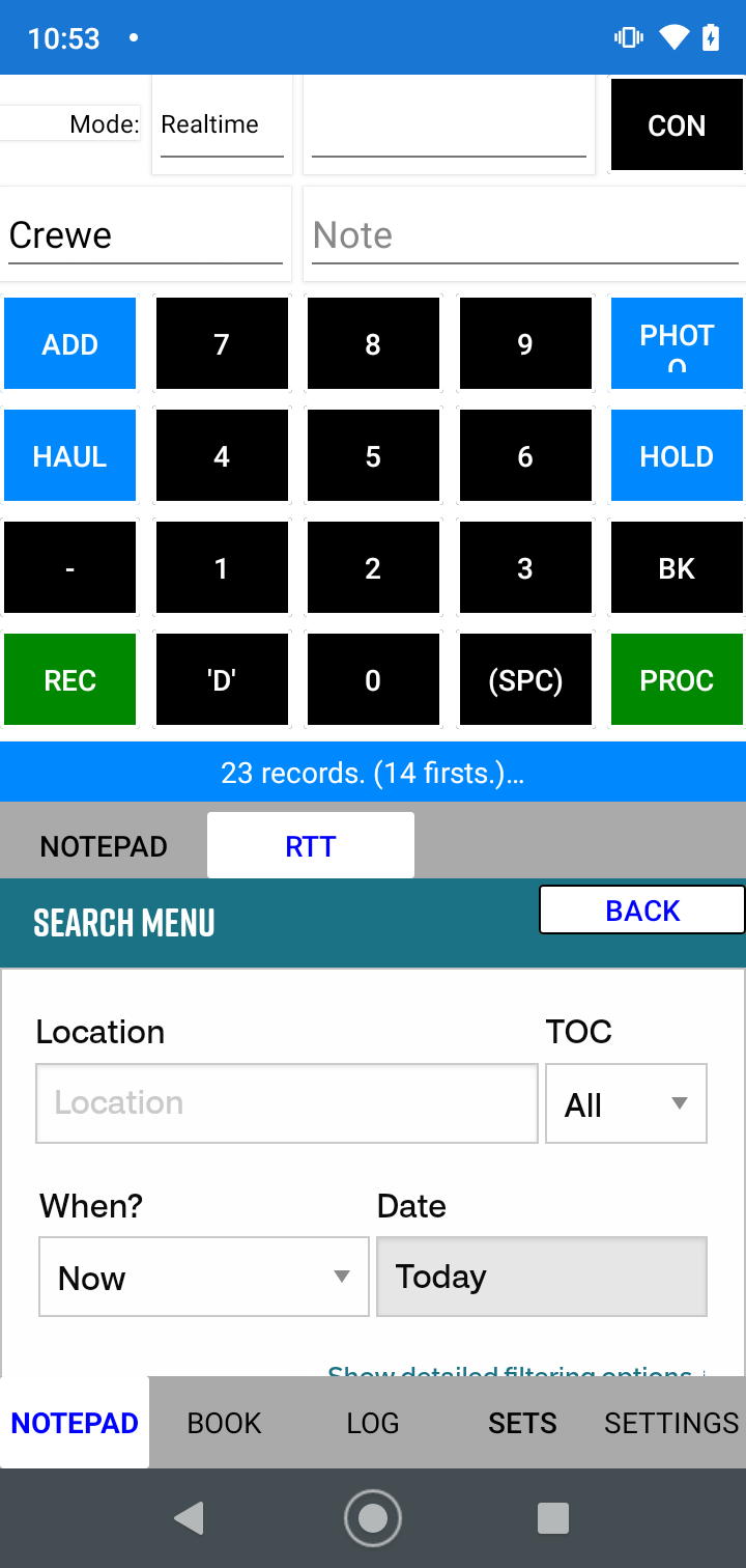 Realtime Trains - SpotLog
